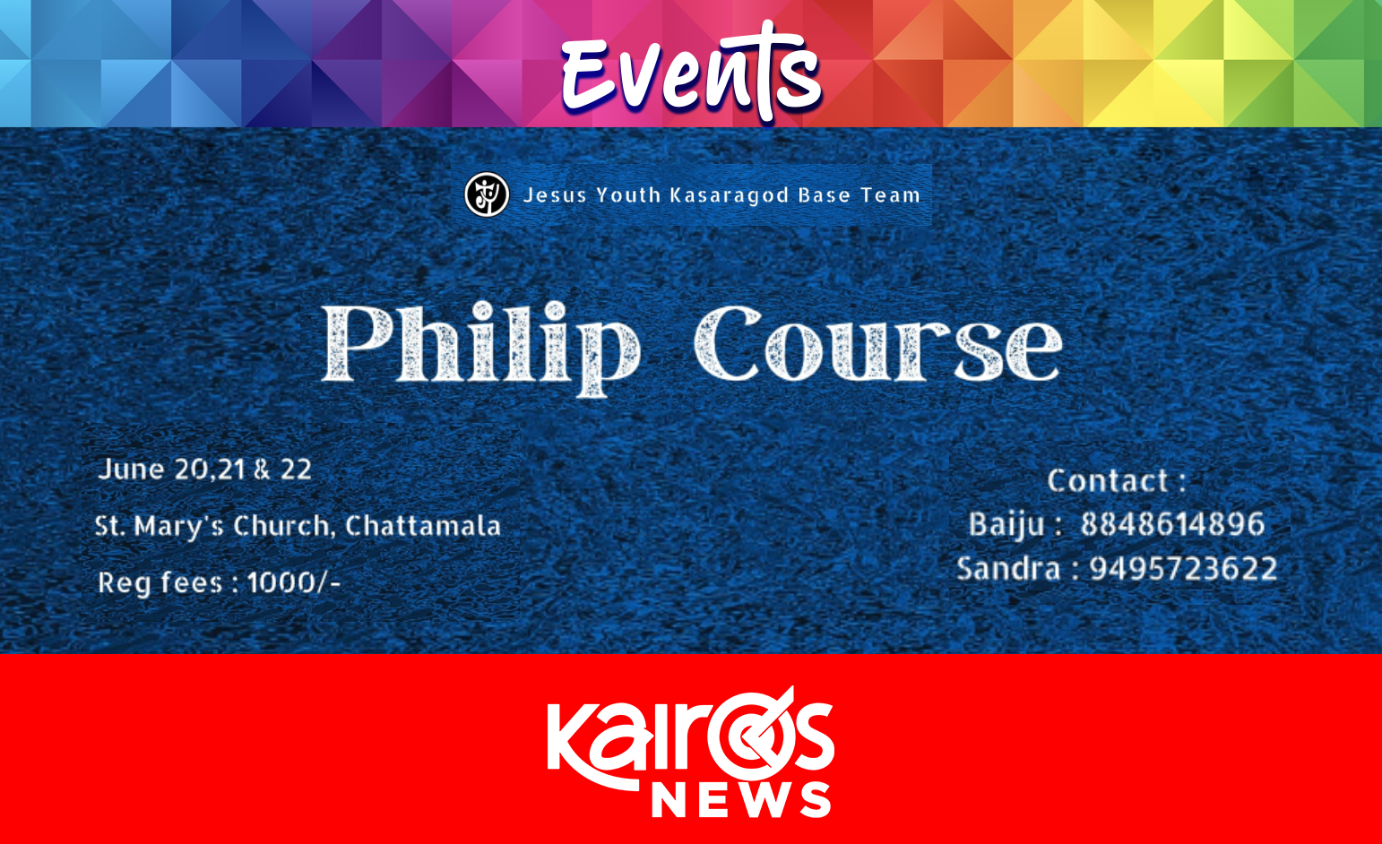 Philip Course 2025 to be Held at St. Mary's Church, Chattamala - Kairos ...